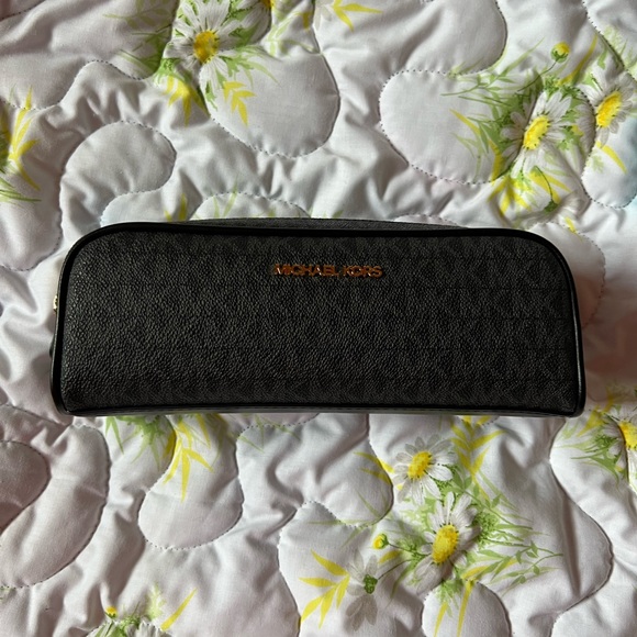 Michael Kors | Bags | Michael Kors Pencil Pouch Black Gold | Poshmark